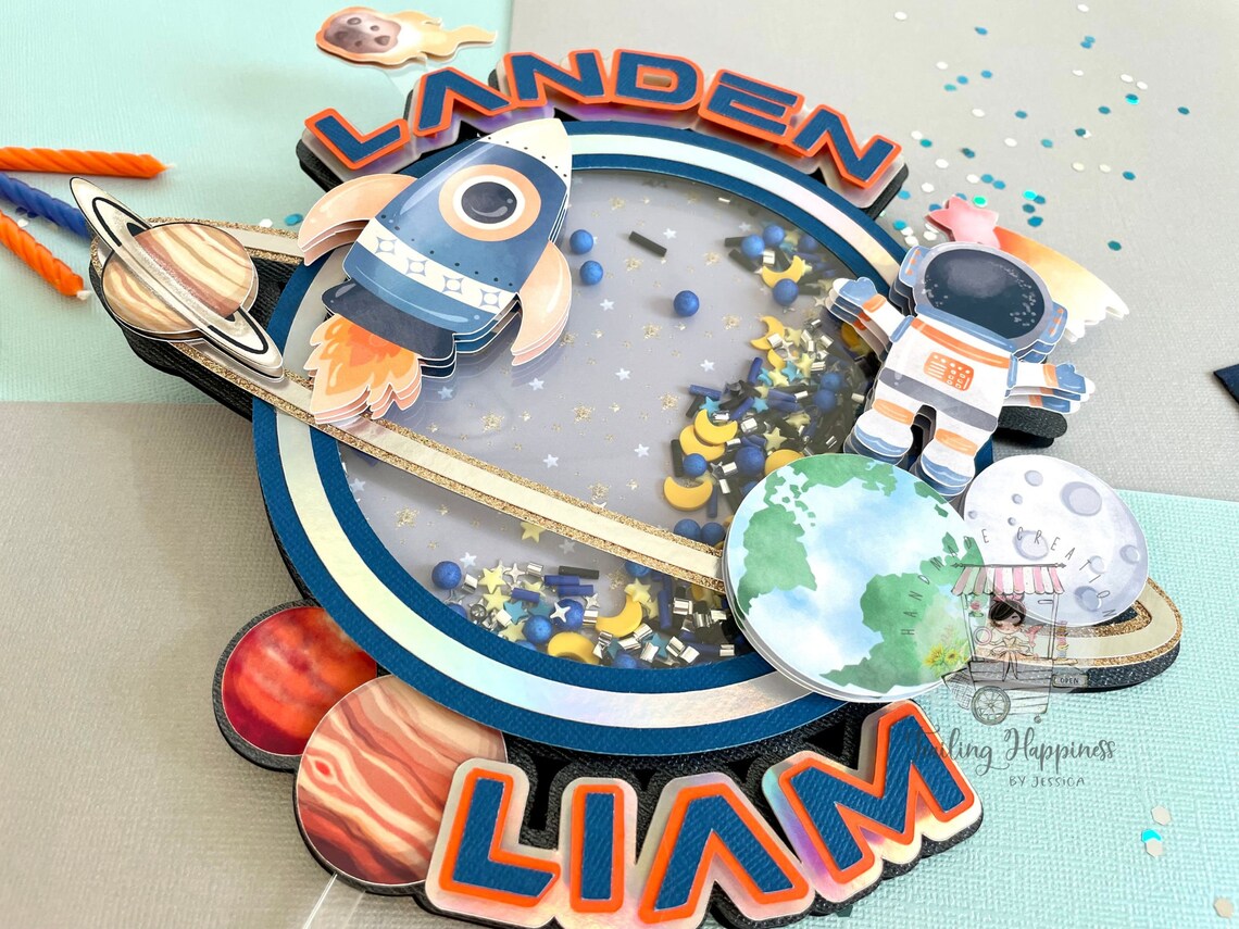 Astronaut Cake Topper, Space Birthday Party, Astronaut Party Decor ...