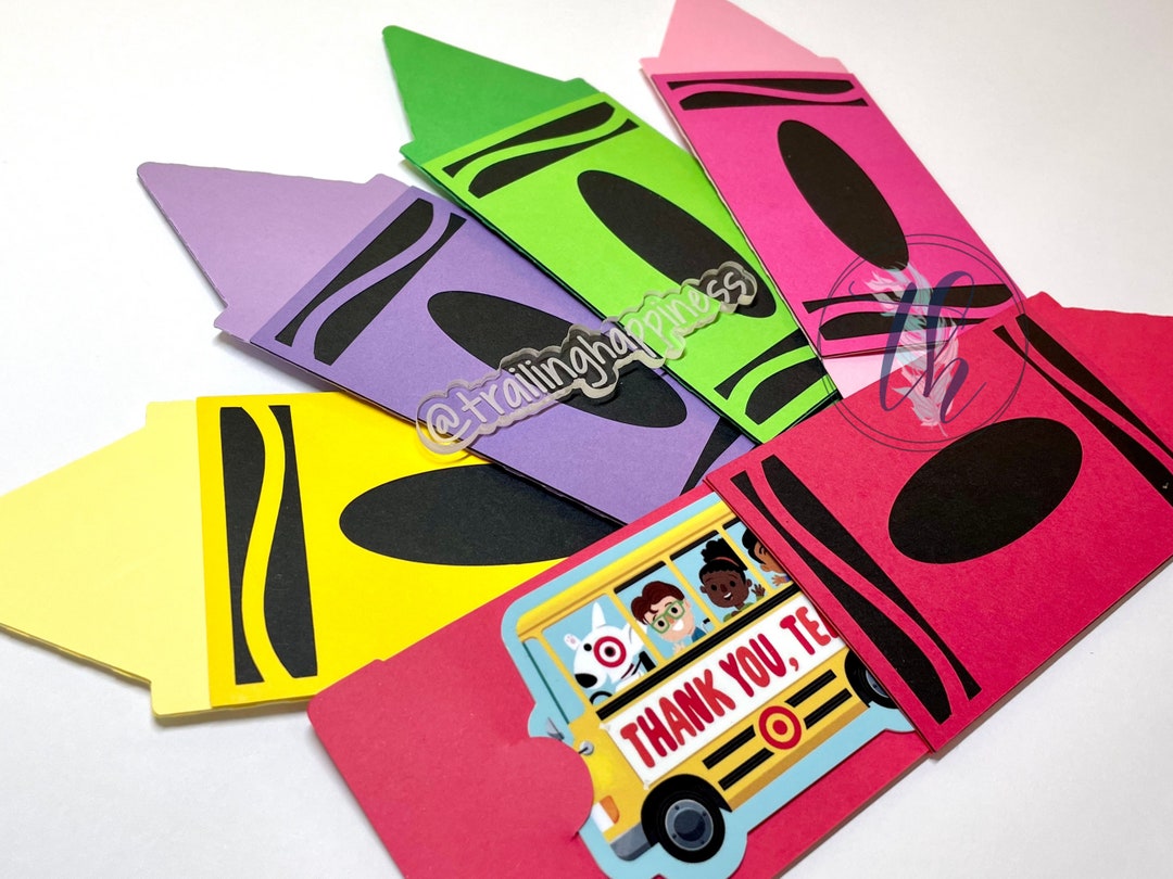 Crayon Gift Card Holder, Teacher Appreciation Gift Card Holder, Teacher ...