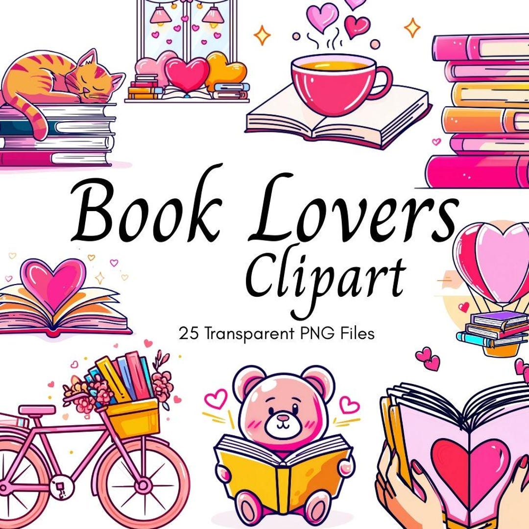 Book Lovers Clipart Bundle, PNG Images (digital Download) - Etsy