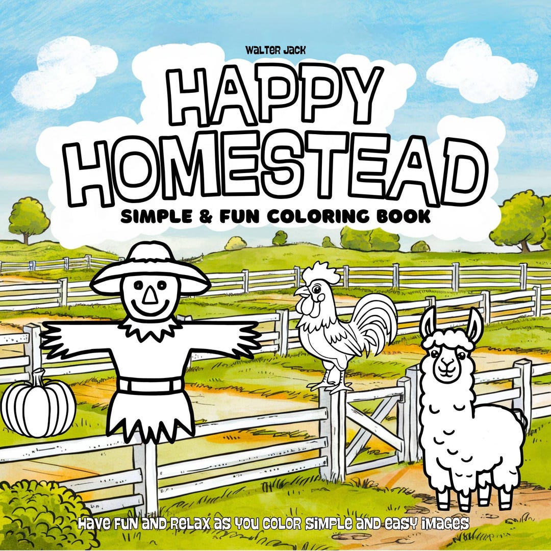 Colouring Pages- Digital - Farm and Homestead Theme - Bold Easy ...