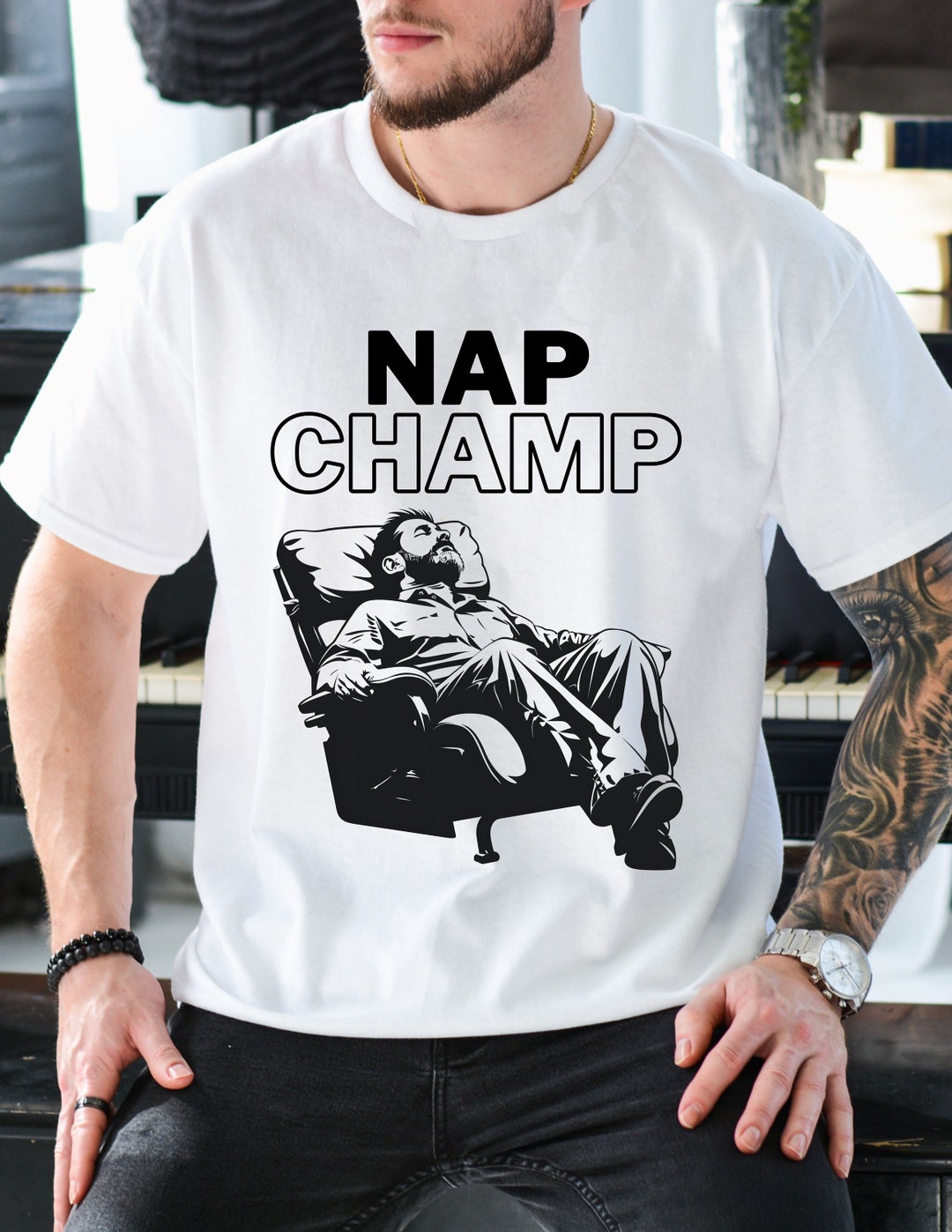 NAP CHAMP, Funny Husband Gift, Tired Grandpa, Tired Husband Shirts ...