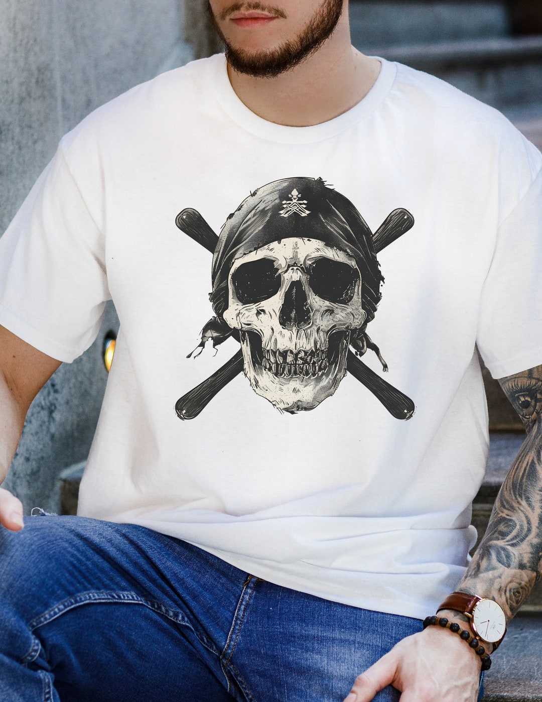 Skull Shirt, Skeleton Shir, Skull Art Print Mens, Black and White Mens ...