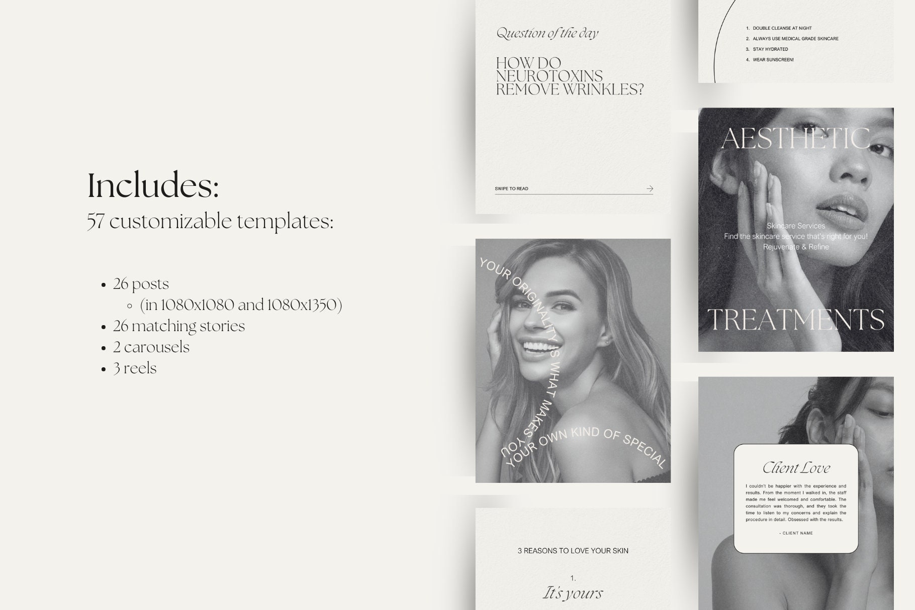 Med Spa Instagram Templates | Aesthetic Injector Canva Templates - Etsy