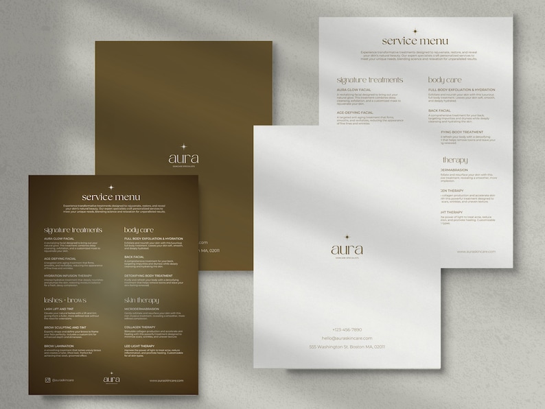 Editable Esthetician Service Menu Template: DIY Beauty Business Flyer ...