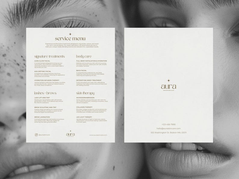 Editable Esthetician Service Menu Template: DIY Beauty Business Flyer ...