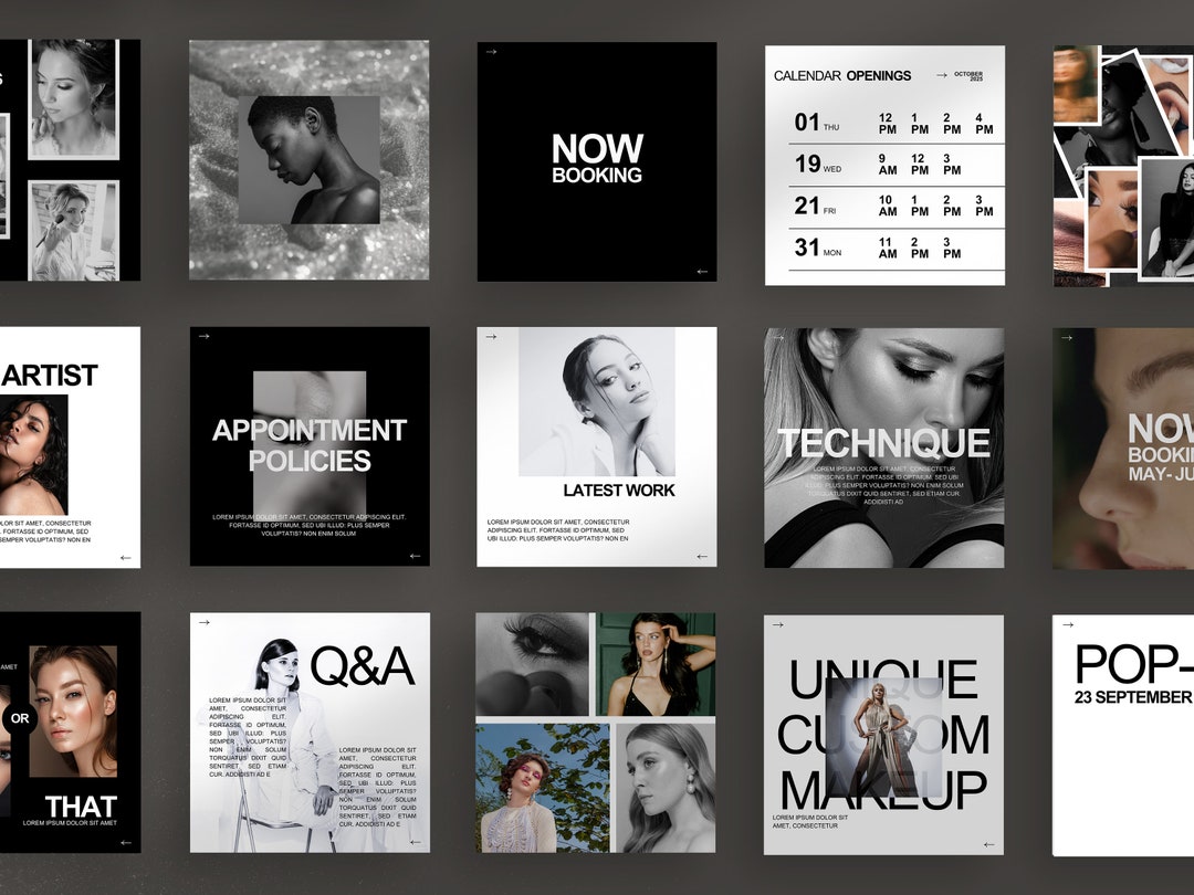 Luxury Bold Canva Instagram Template for Makeup Artists | Bold Modern ...