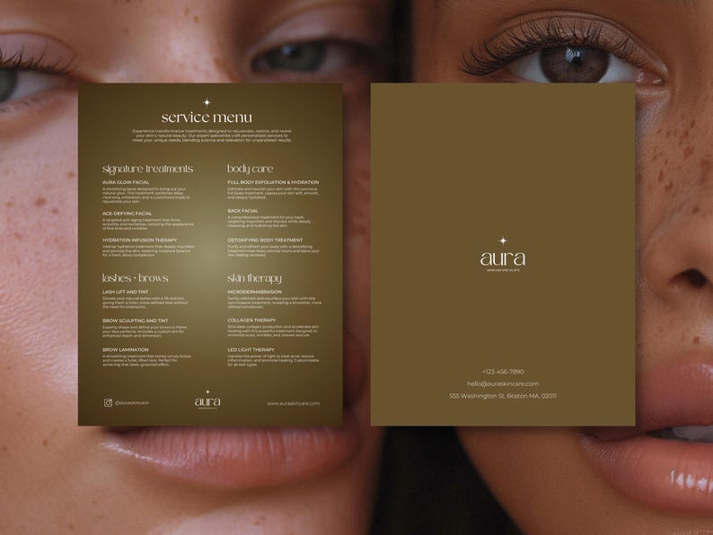 Editable Esthetician Service Menu Template: DIY Beauty Business Flyer ...