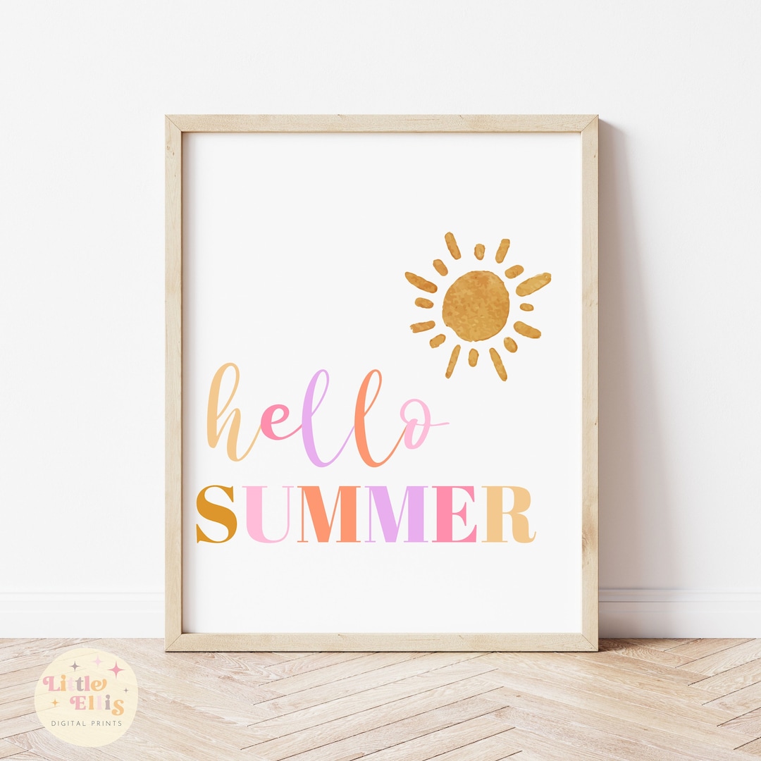 Hello Summer Print, Hello Summer Printable, Summer Prints, Summer Print ...