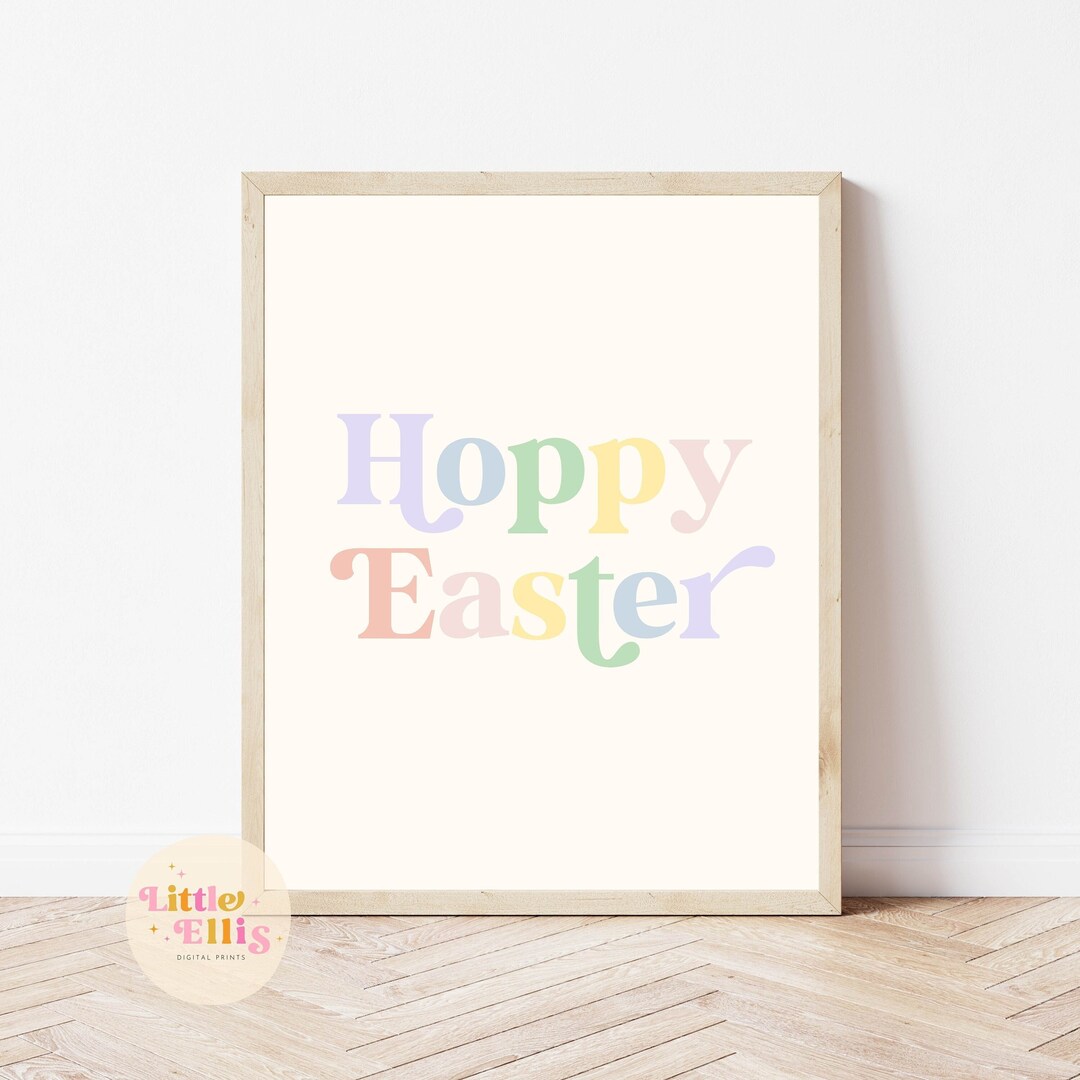 Hoppy Easter Print, Easter Print, Easter Printable, Easter Printable ...