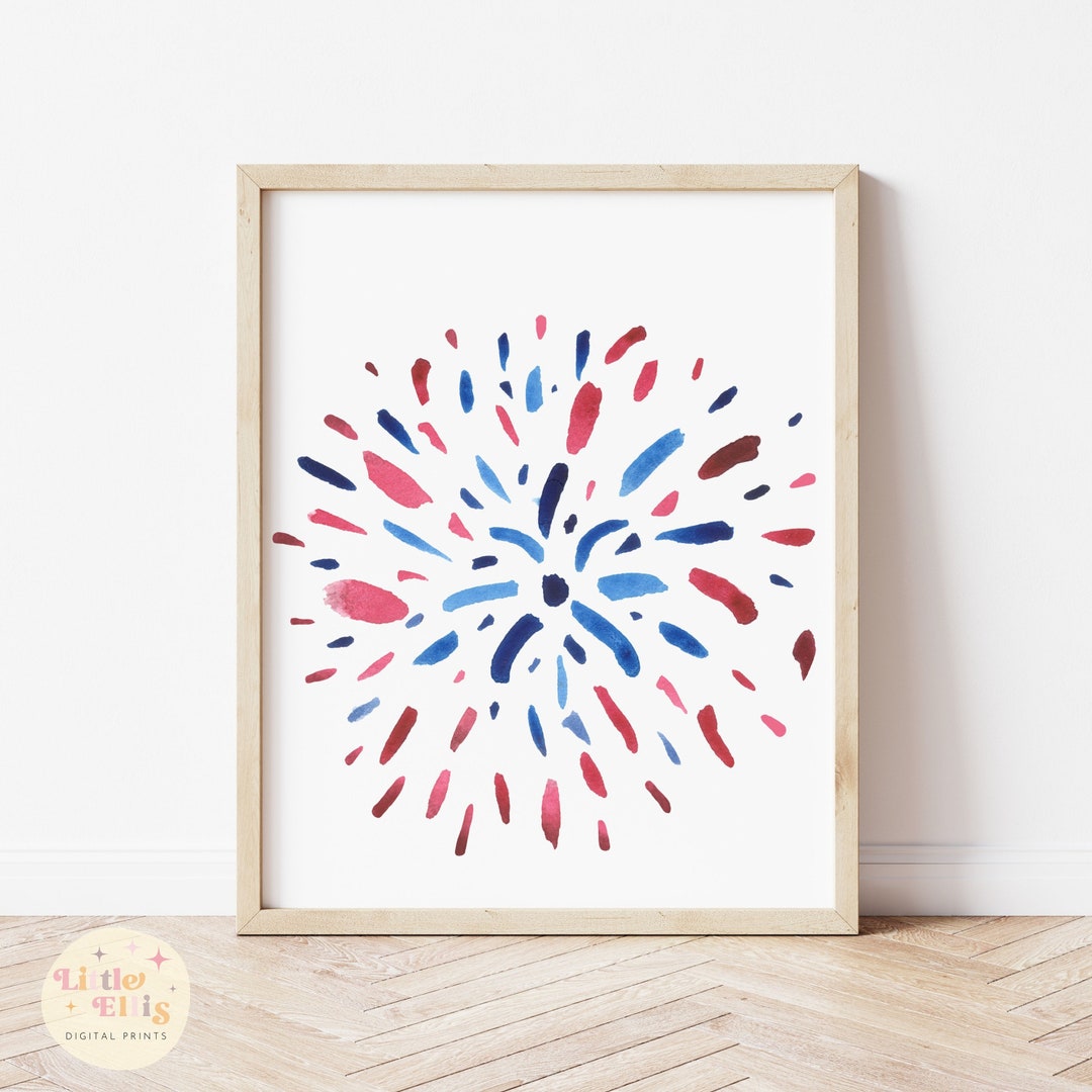 Firework Print, Firework Printable, Fourth of July Prints, Fourth of ...