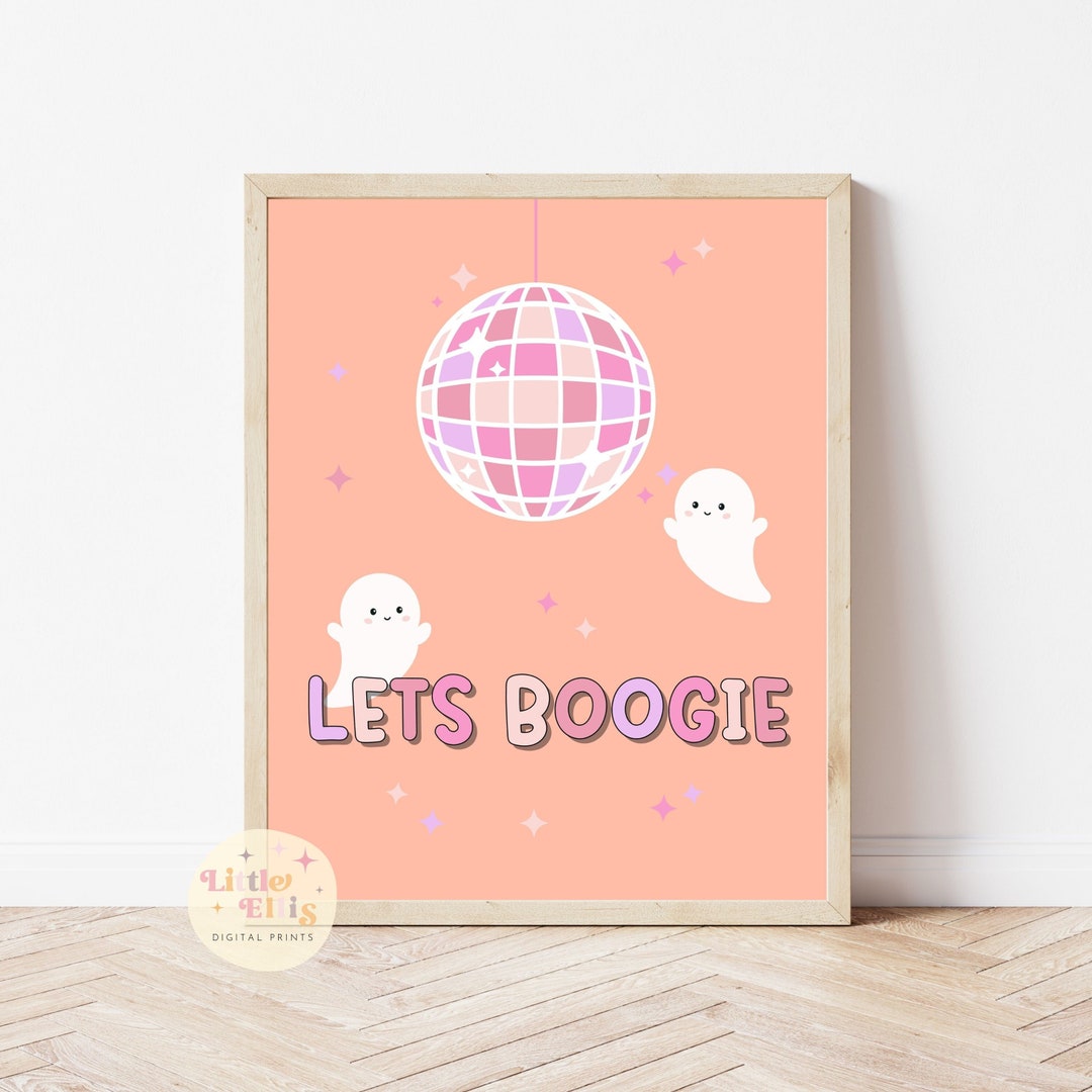 Lets Boogie Print, Lets Boogie Printable, Halloween Disco Ball Print ...