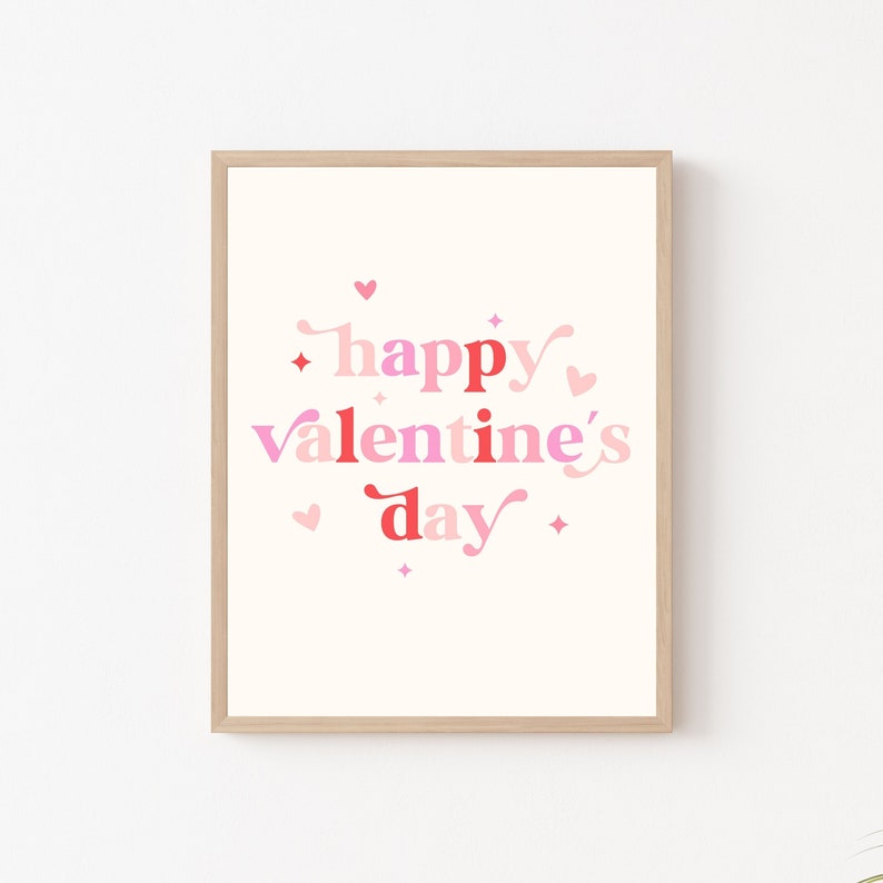 Happy Valentines Day Print, Valentines Day Print, Happy Valentines Day ...