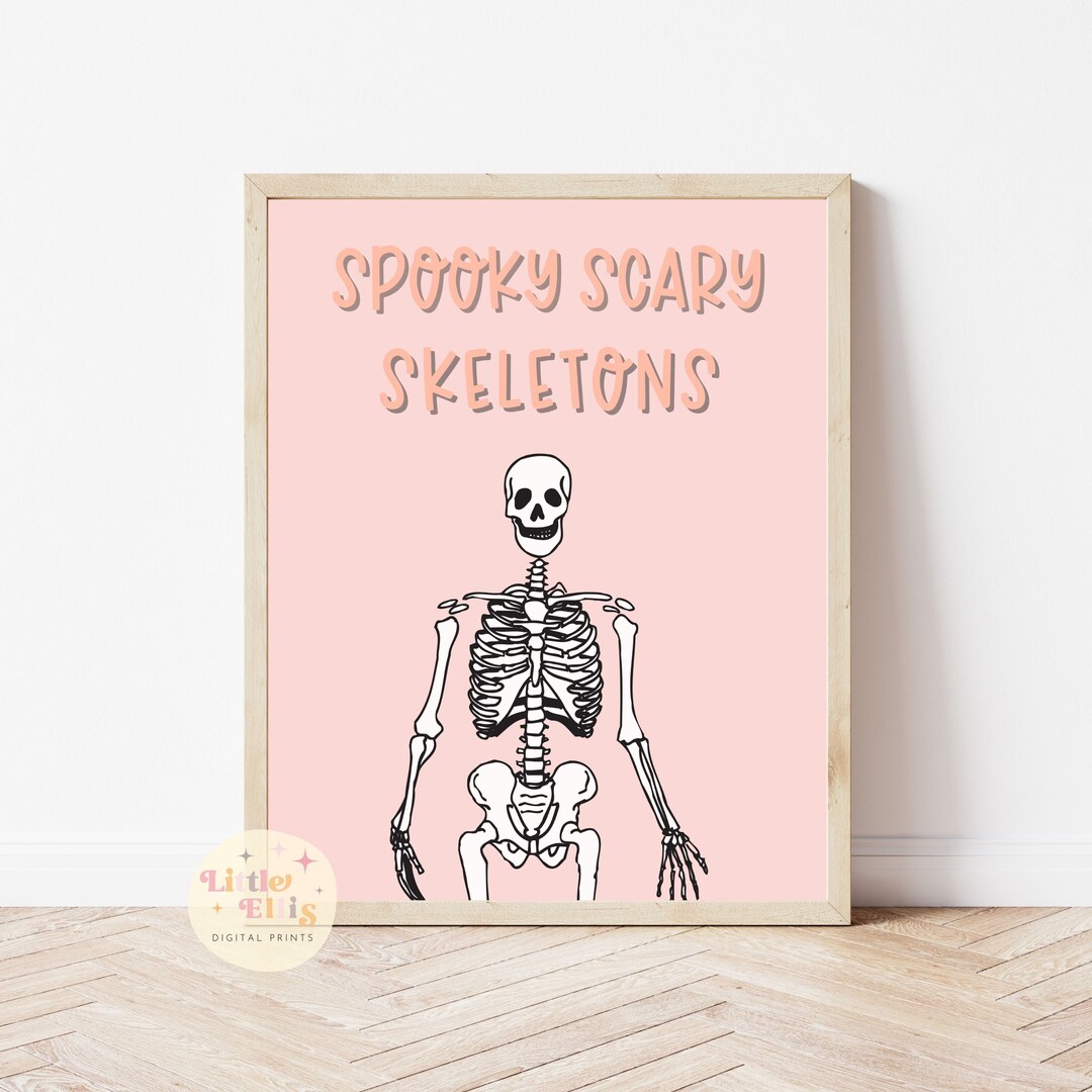 Spooky Scary Skeletons Print, Skeleton Printable, Skeleton Printable ...