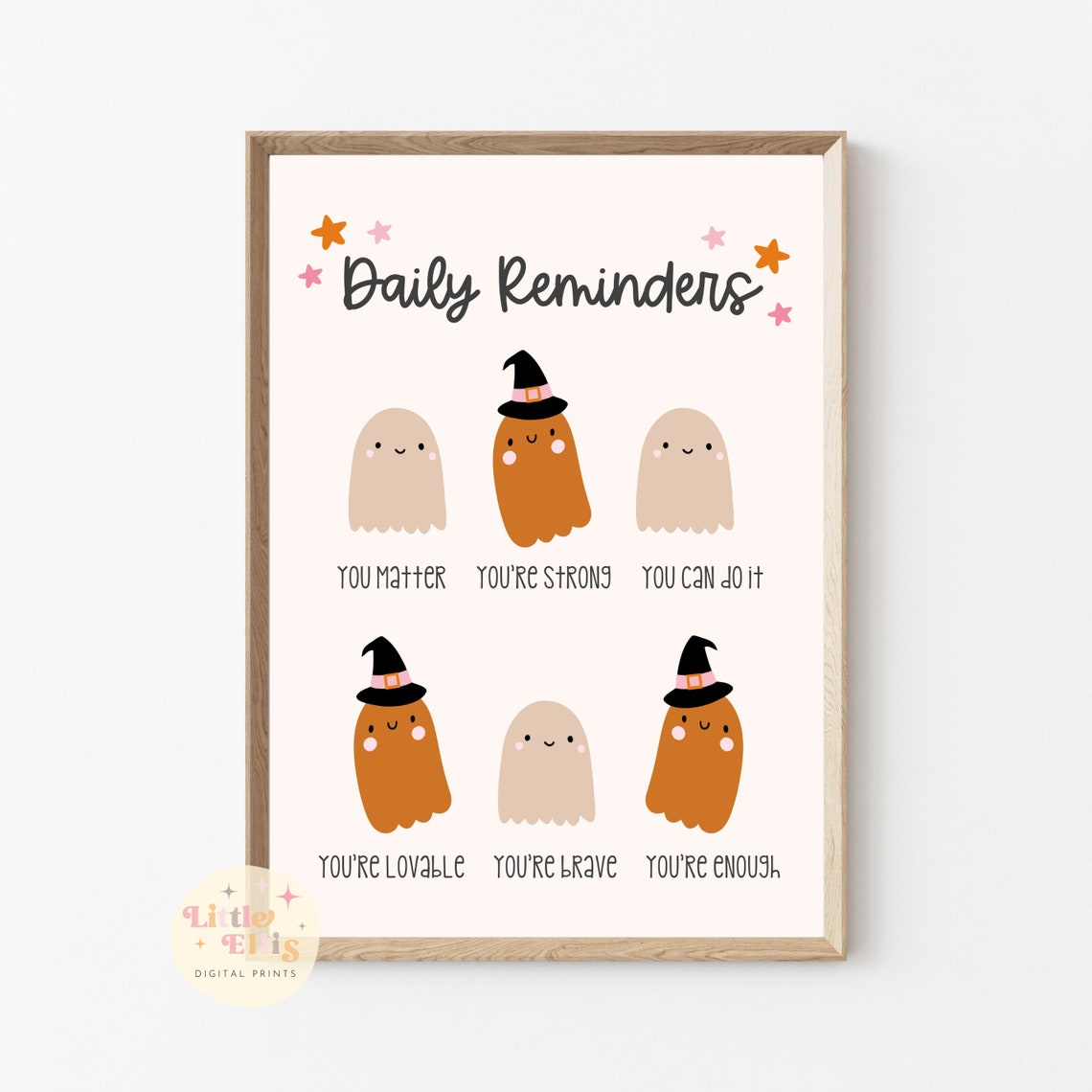 Cute Halloween Print, Daily Reminders Print, Cute Ghost Print, Daily Affirmations Print, Cute ...