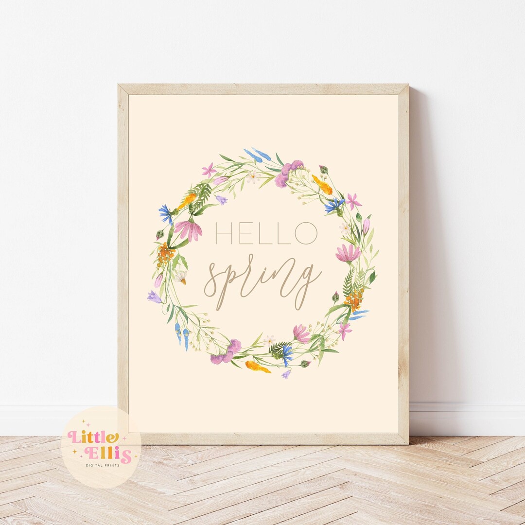 Spring Print, Spring Printable, Hello Spring Print, Hello Spring ...