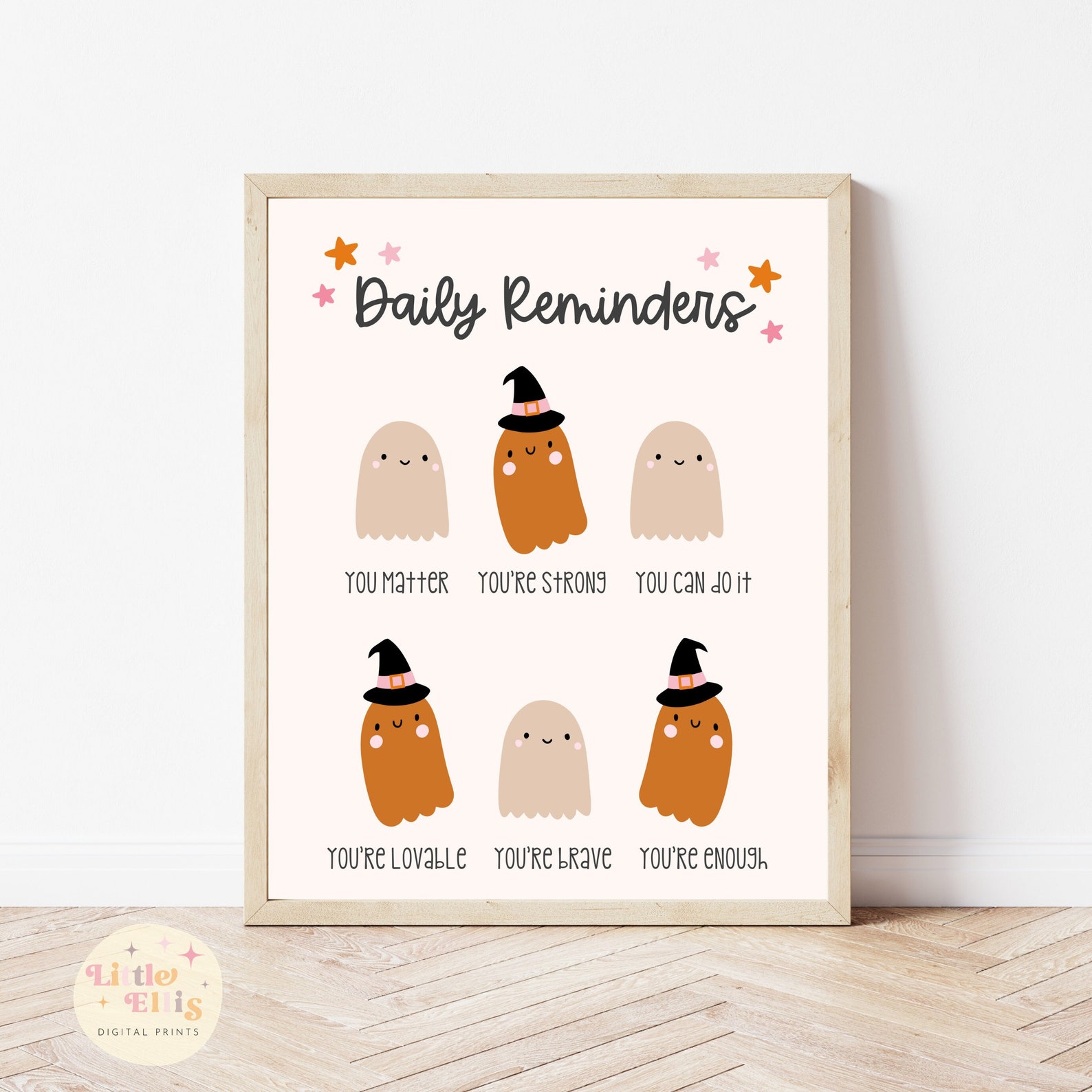 Cute Halloween Print, Daily Reminders Print, Cute Ghost Print, Daily ...