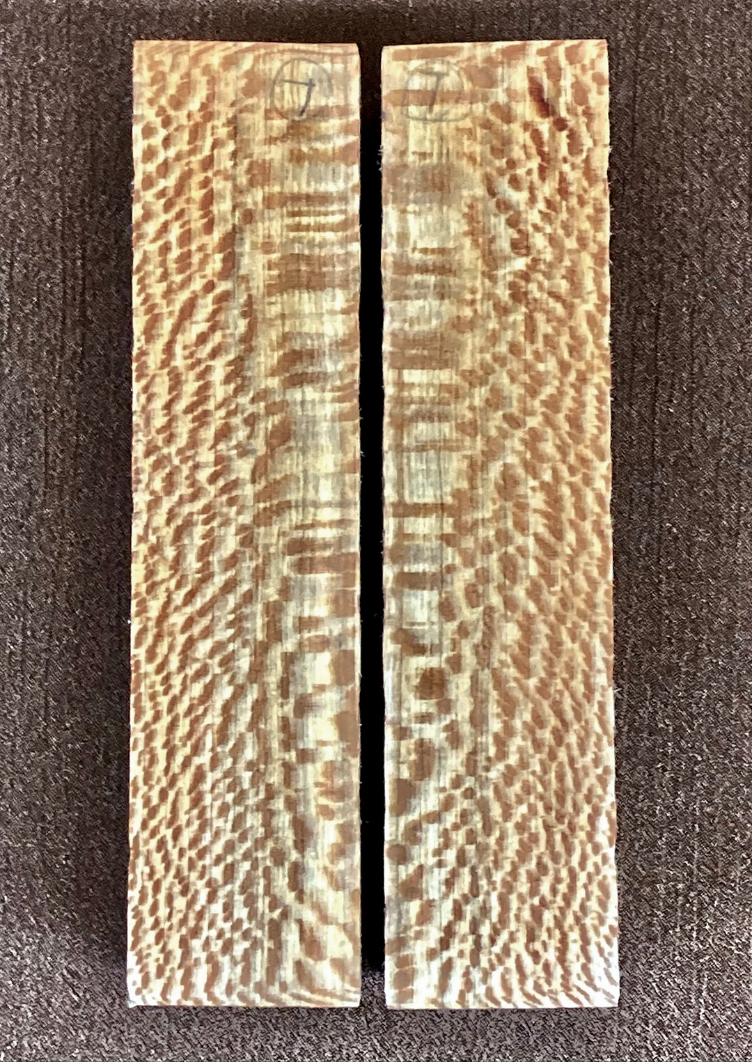 Pair of Quartersawn Sycamore Bookmatch Blocks for Craft Projects ...