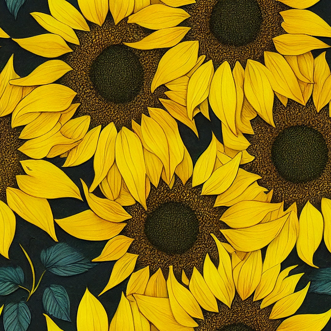 Sunflower Seamless Repeating Pattern Digital Download for - Etsy