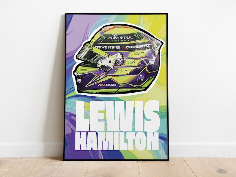Lewis Hamilton | Mercedes F1 Helmet 2023 | Poster Print - Etsy