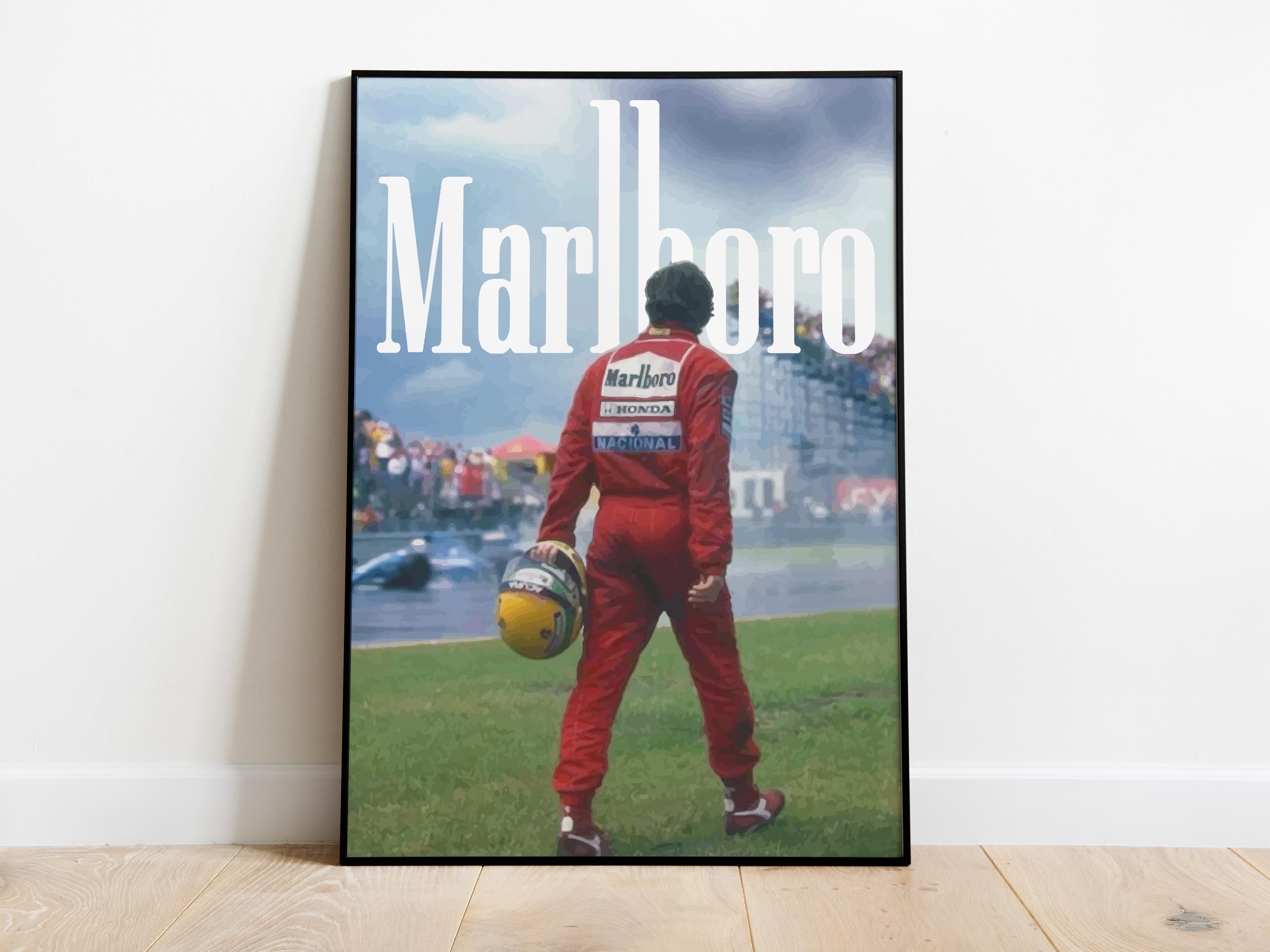 Ayrton Senna Iconic Racing Poster | Marlboro Mclaren Formula 1 Print ...