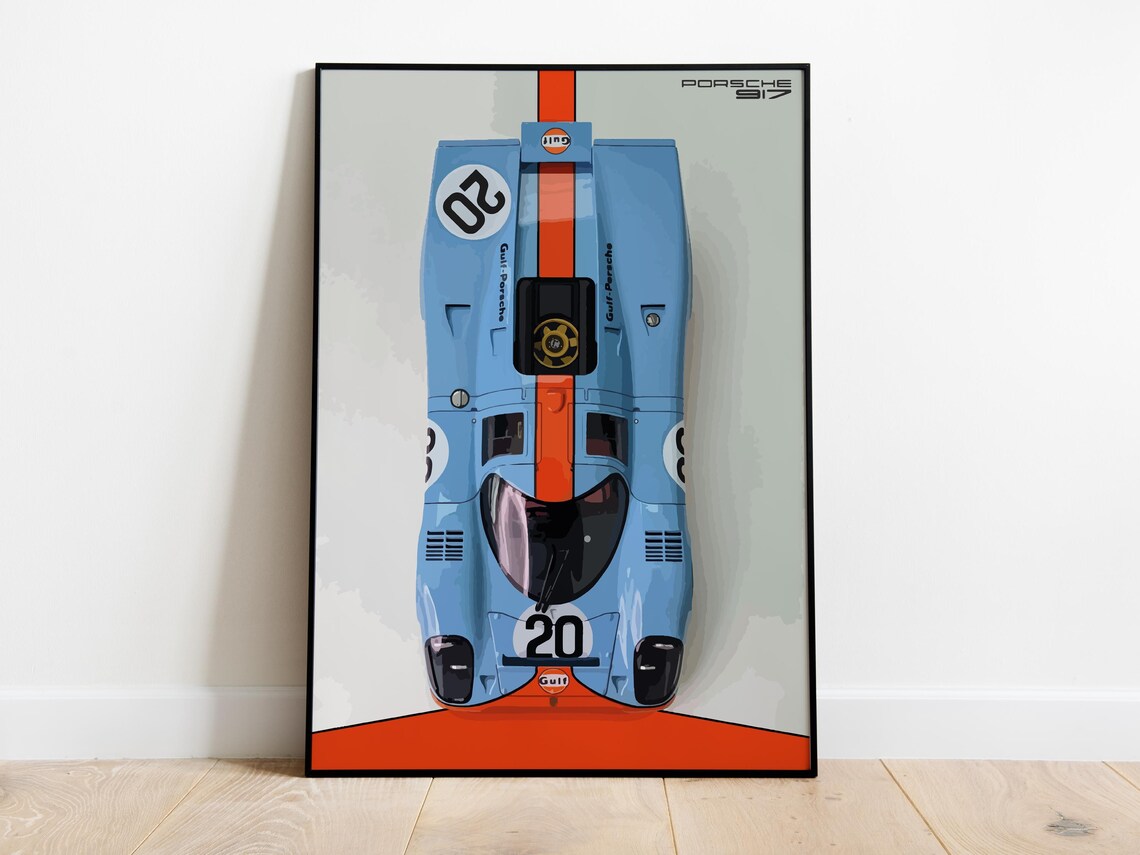 Porsche 917 | Gulf Racing | Le Mans 1971 | 917K Poster Print - Etsy