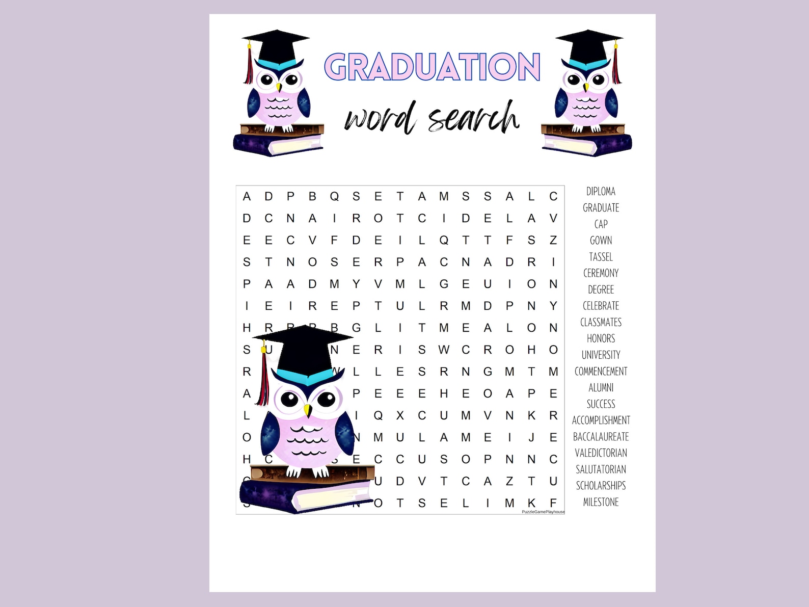 Graduation Word Search Puzzle Class of 2023 Fun Activity - Etsy