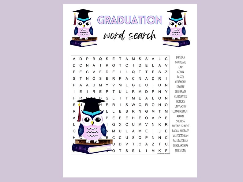 Graduation Word Search Puzzle - Class of 2023 Fun Activity, Graduation ...