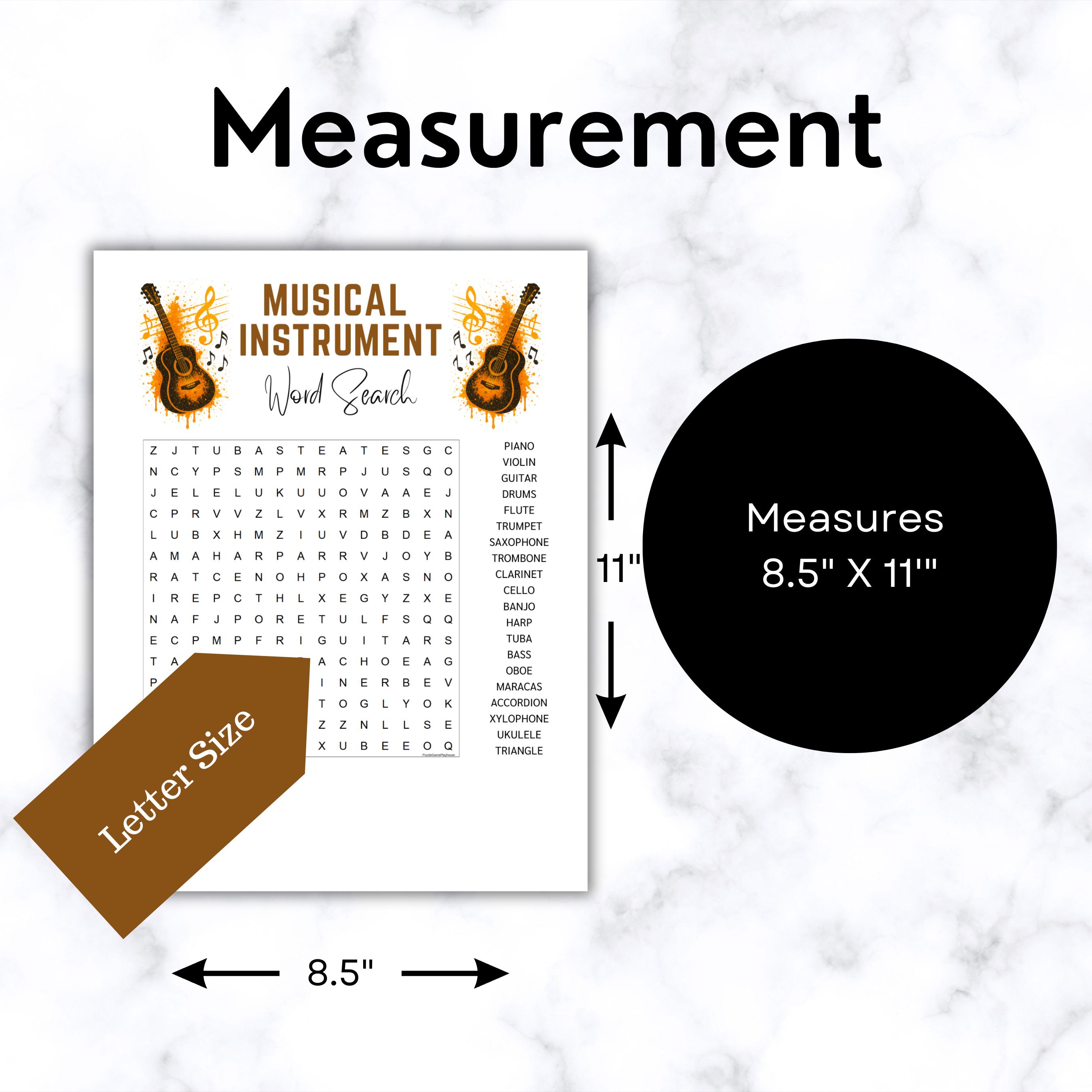 Musical Instruments Word Search Puzzle: Music Class Activity (PDF ...