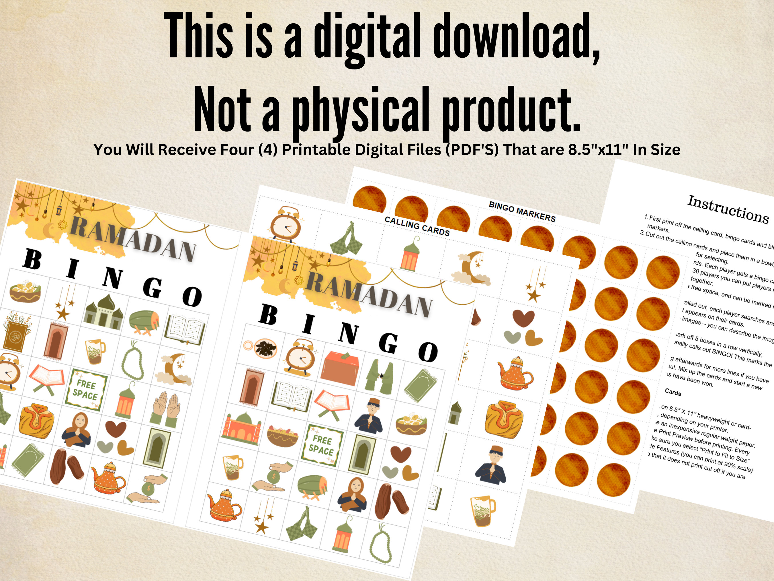 Ramadan Bingo Game Fun Printable Family Activity Festive - Etsy UK