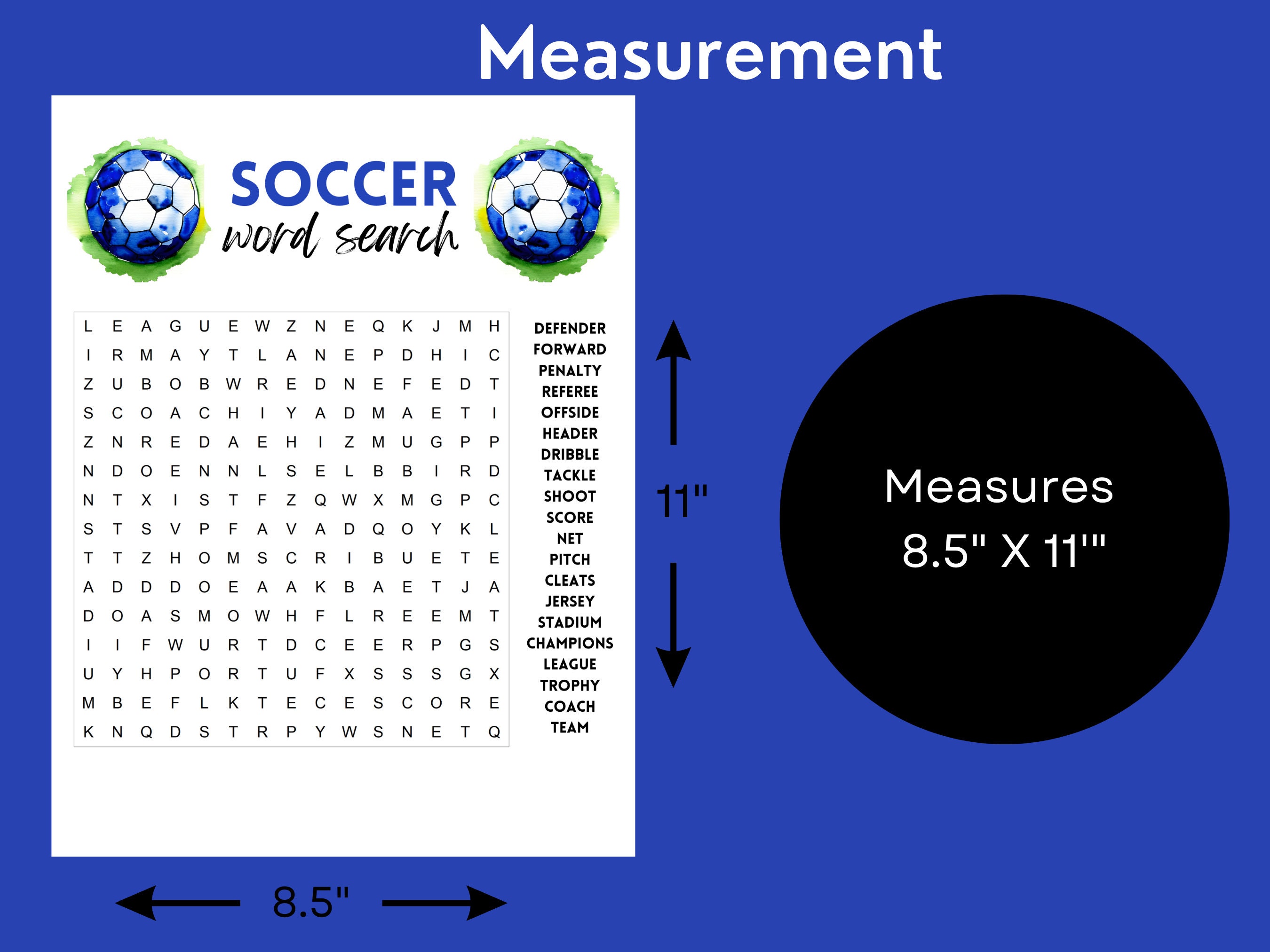 Soccer Party Printable Word Search Soccer Puzzle Soccer Printable Word ...