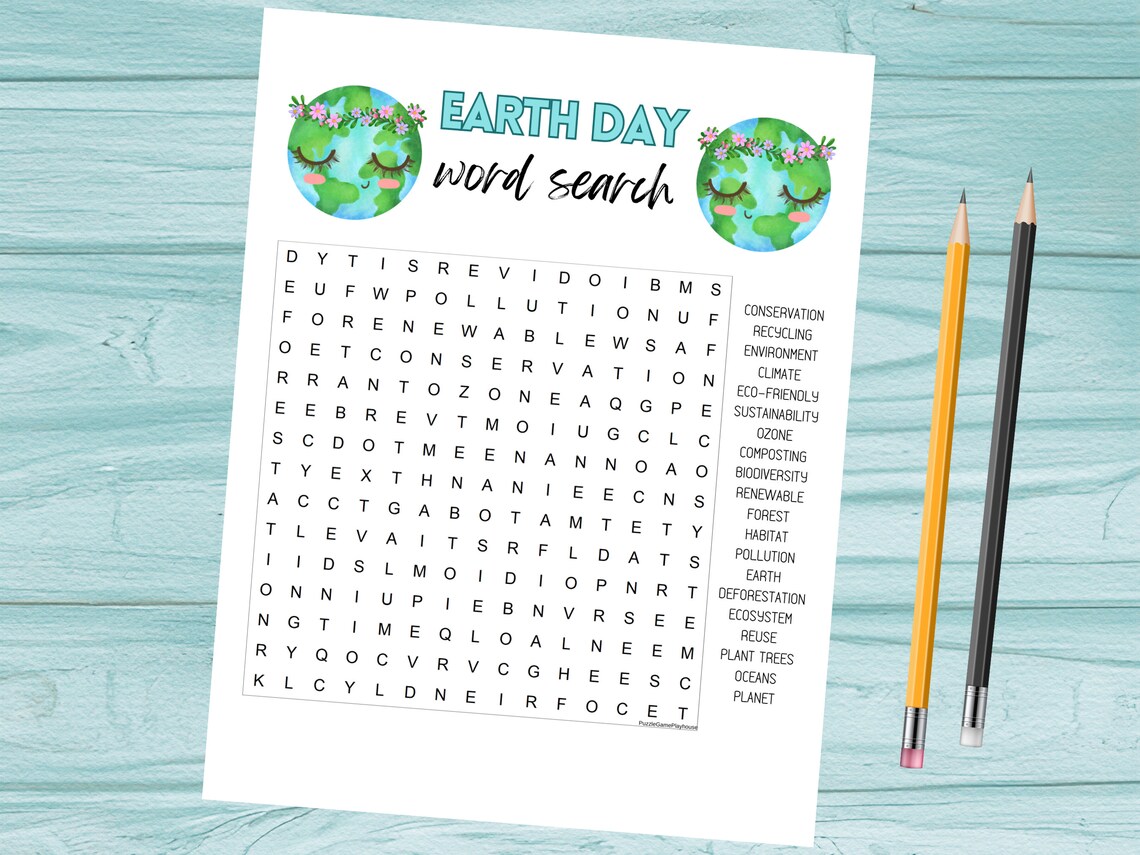 Earth Day Word Search Puzzle - Engaging Eco-friendly Activity for Kids ...