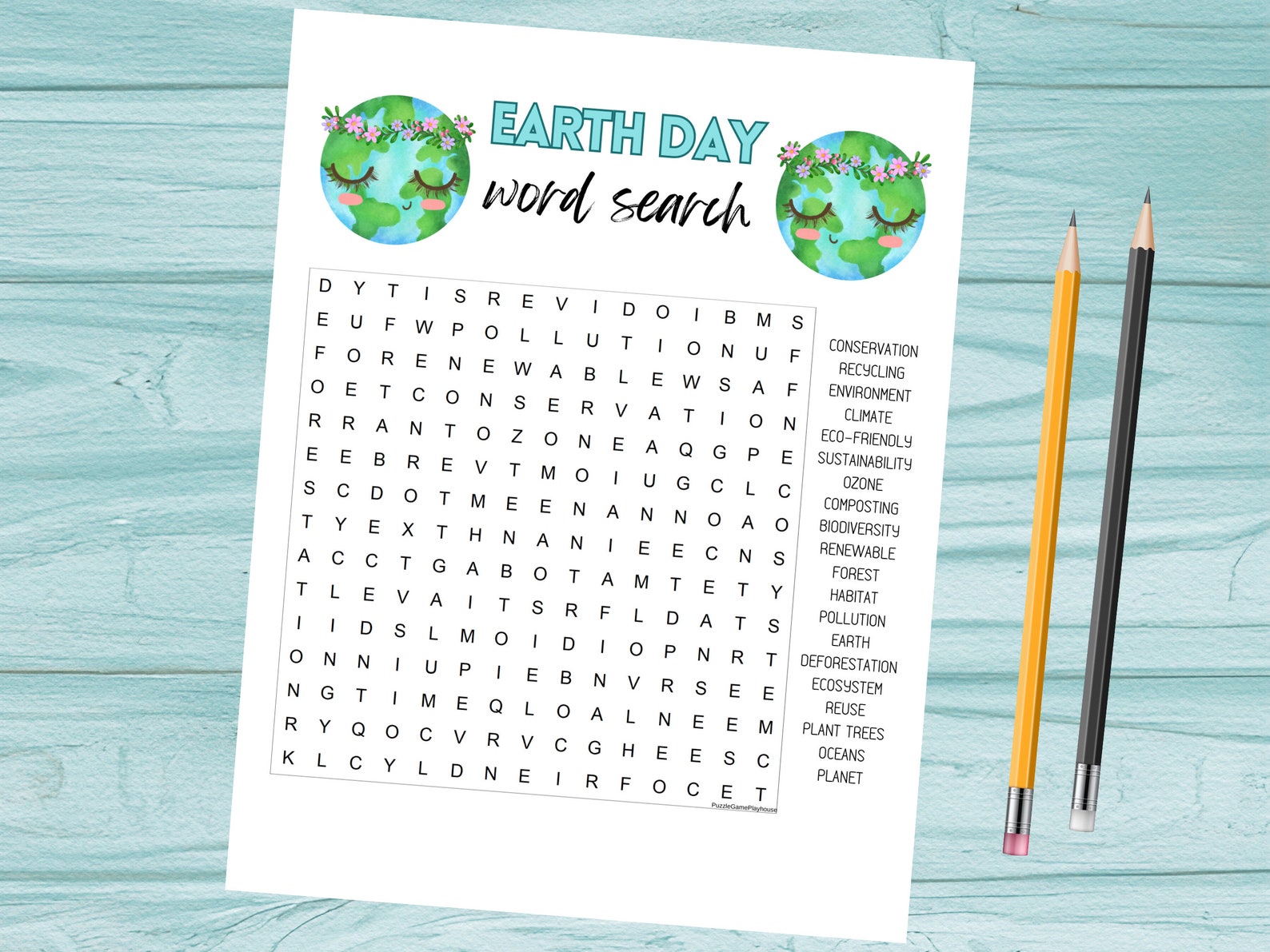 Earth Day Word Search Puzzle - Engaging Eco-friendly Activity for Kids ...