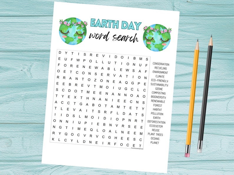 Earth Day Word Search Puzzle - Engaging Eco-friendly Activity for Kids ...
