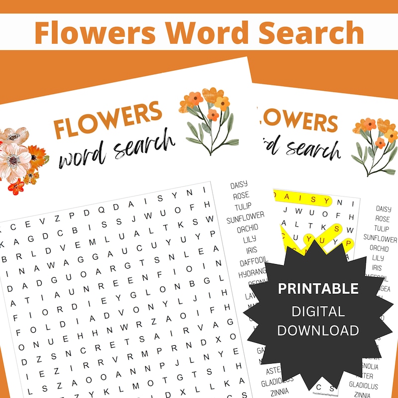Flower Garden Word Game - Etsy