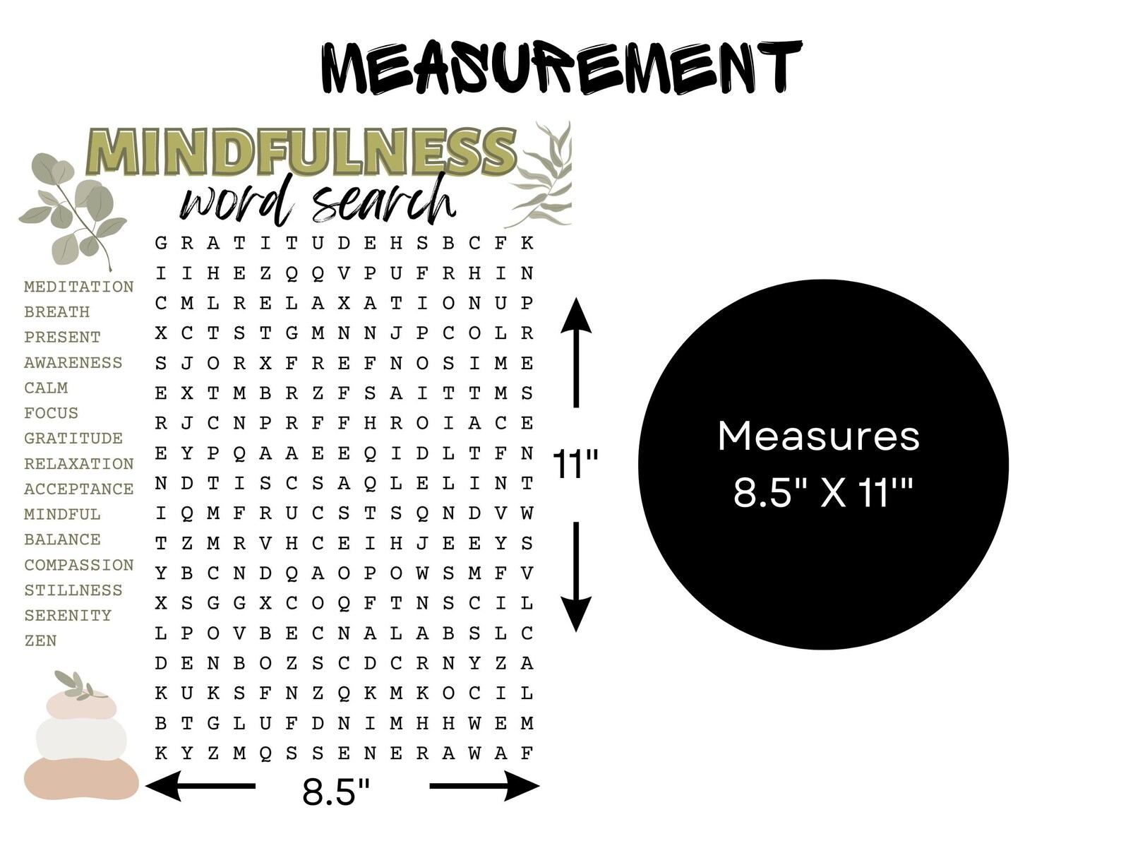 Mindfulness Word Search Puzzle Printable | Relaxing and Challenging ...