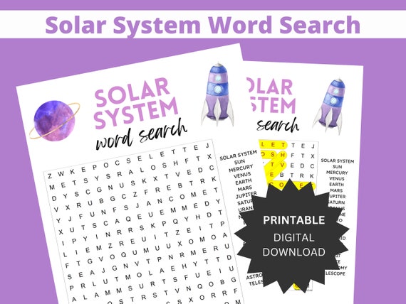 Solar System Word Search Puzzle