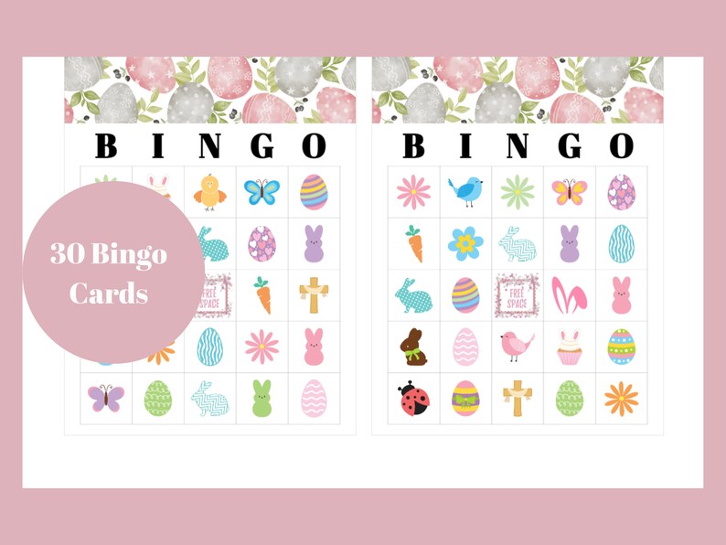 Printable Easter Bingo Game for Kids and Family Easter Activities and ...