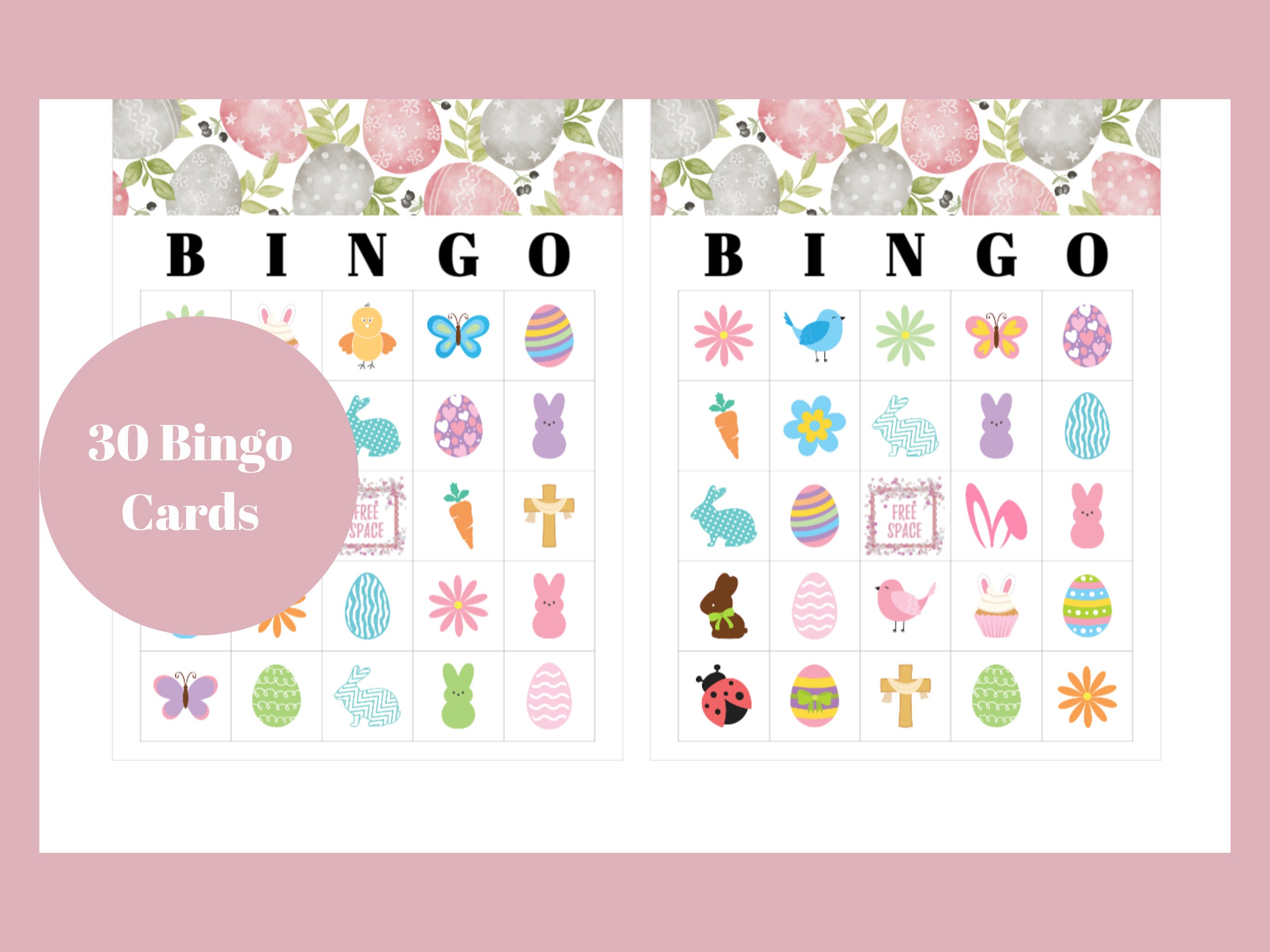 Printable Easter Bingo Game for Kids and Family Easter Activities and ...