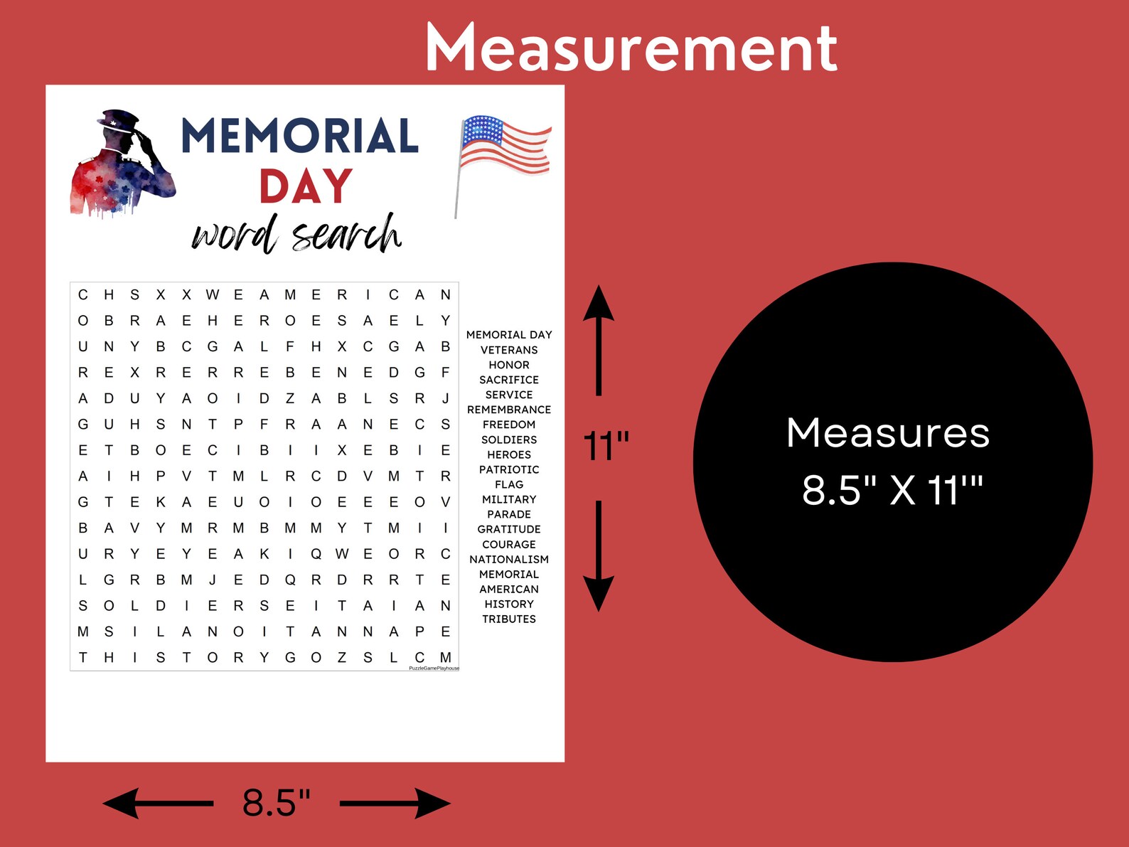 Memorial Day Word Search Puzzle - Engaging Patriotic Activity - Honor ...