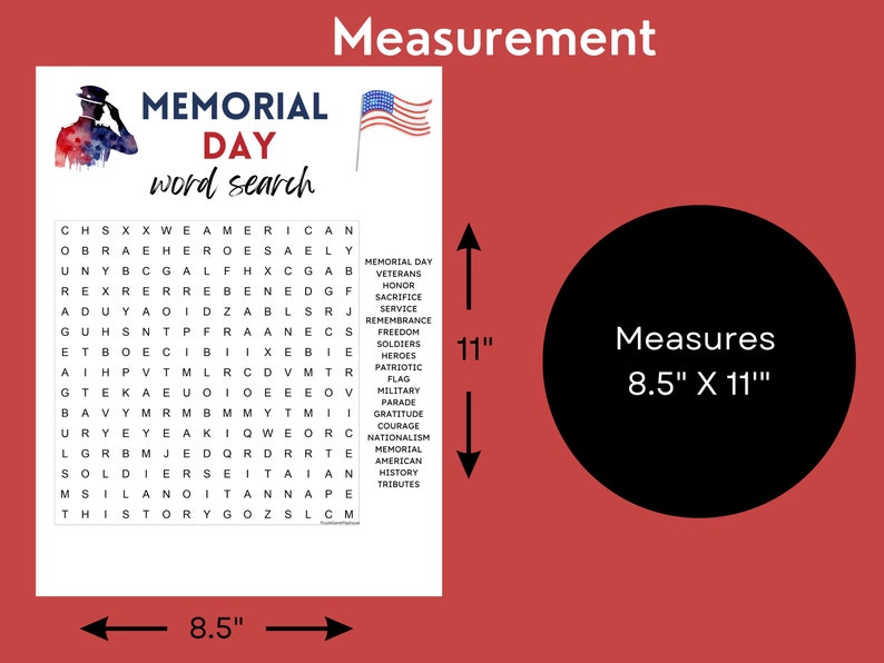 Memorial Day Word Search Puzzle - Engaging Patriotic Activity - Honor ...