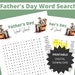 Fun Father's Day Printable Word Search Puzzle Unique Father's Day Gift ...