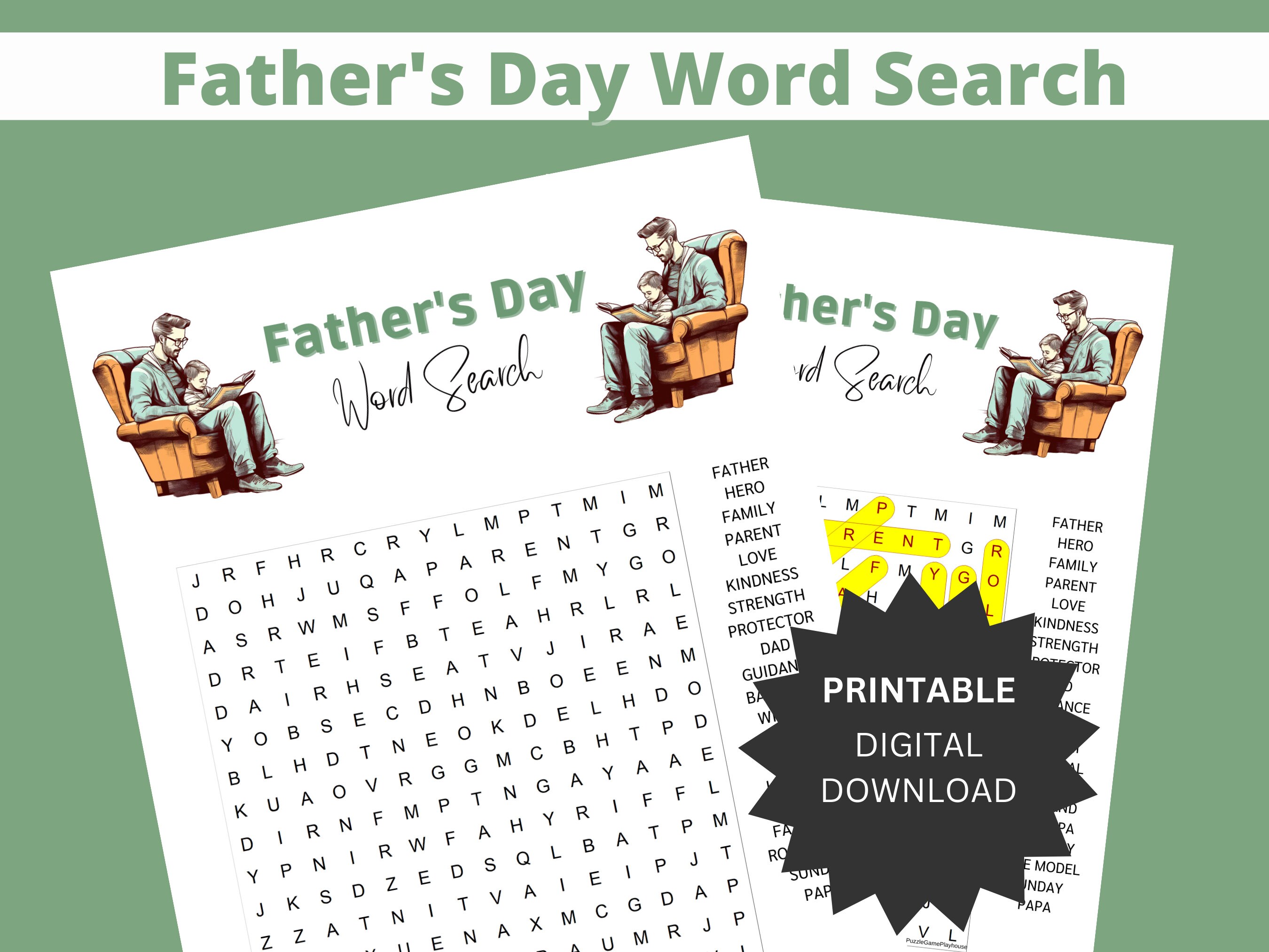 Fun Father's Day Printable Word Search Puzzle - Unique Father's Day ...
