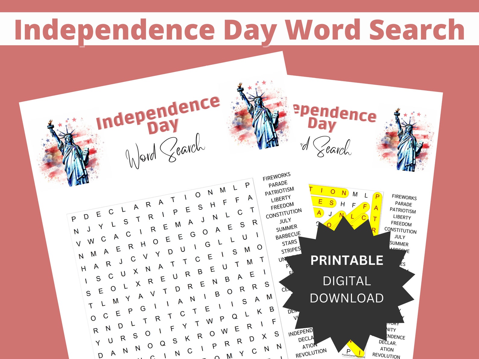 Independence Day Word Search Printable - Fun 4th of July Puzzle ...
