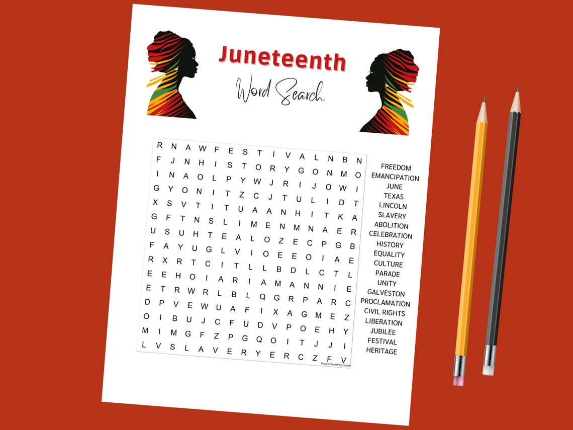 Juneteenth Celebration Printable Word Search - Educational Activity ...