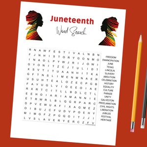 Juneteenth Celebration Printable Word Search - Educational Activity ...