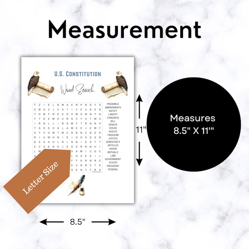 U.S. Constitution Word Search Puzzle | Civic Education Activity ...