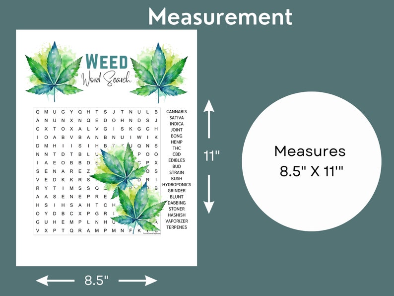 Weed Word Search Puzzle Stoners Printable Marijuana Themed - Etsy