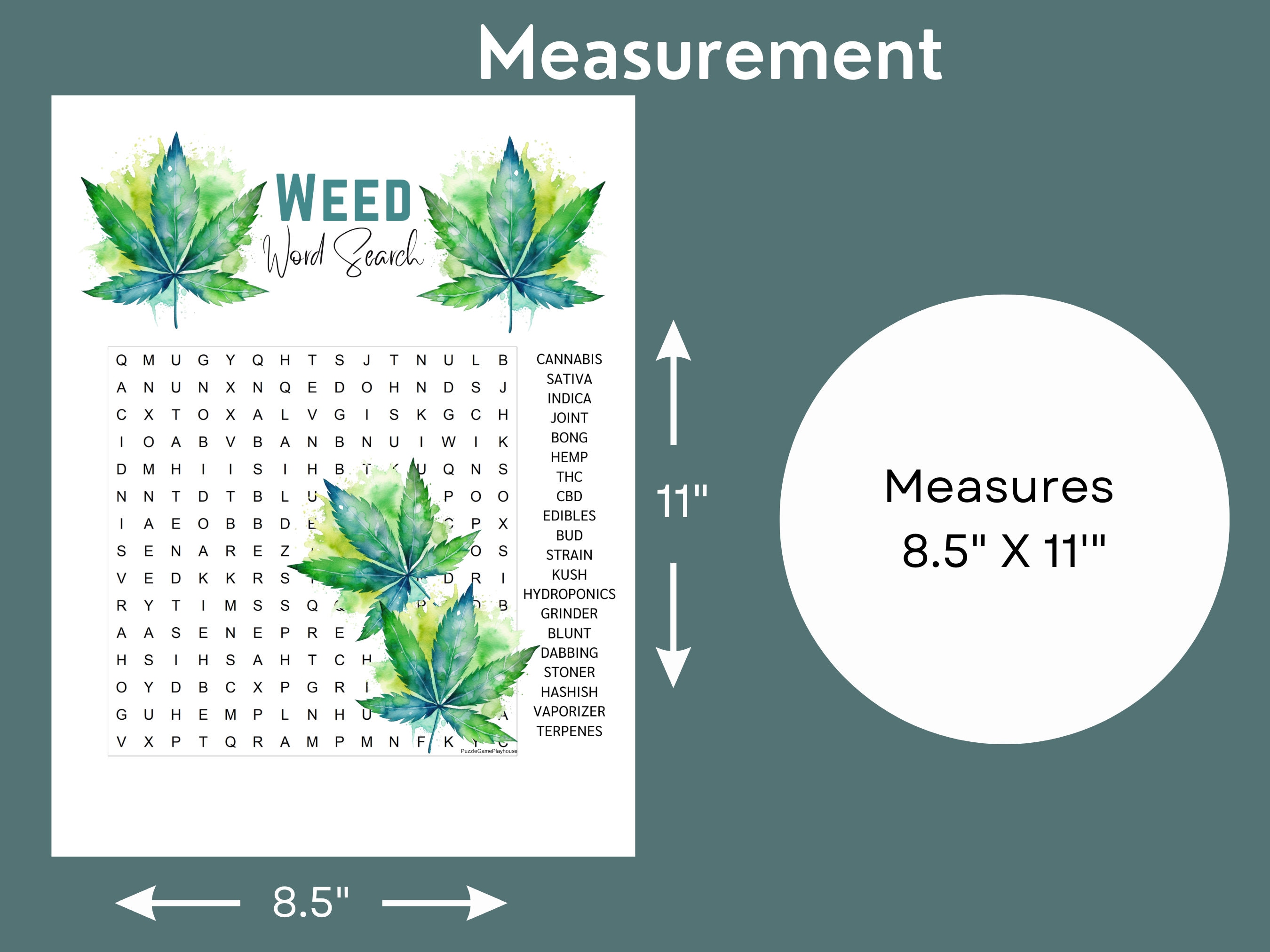 Weed Word Search Puzzle, Stoners Printable, Marijuana Themed Games ...