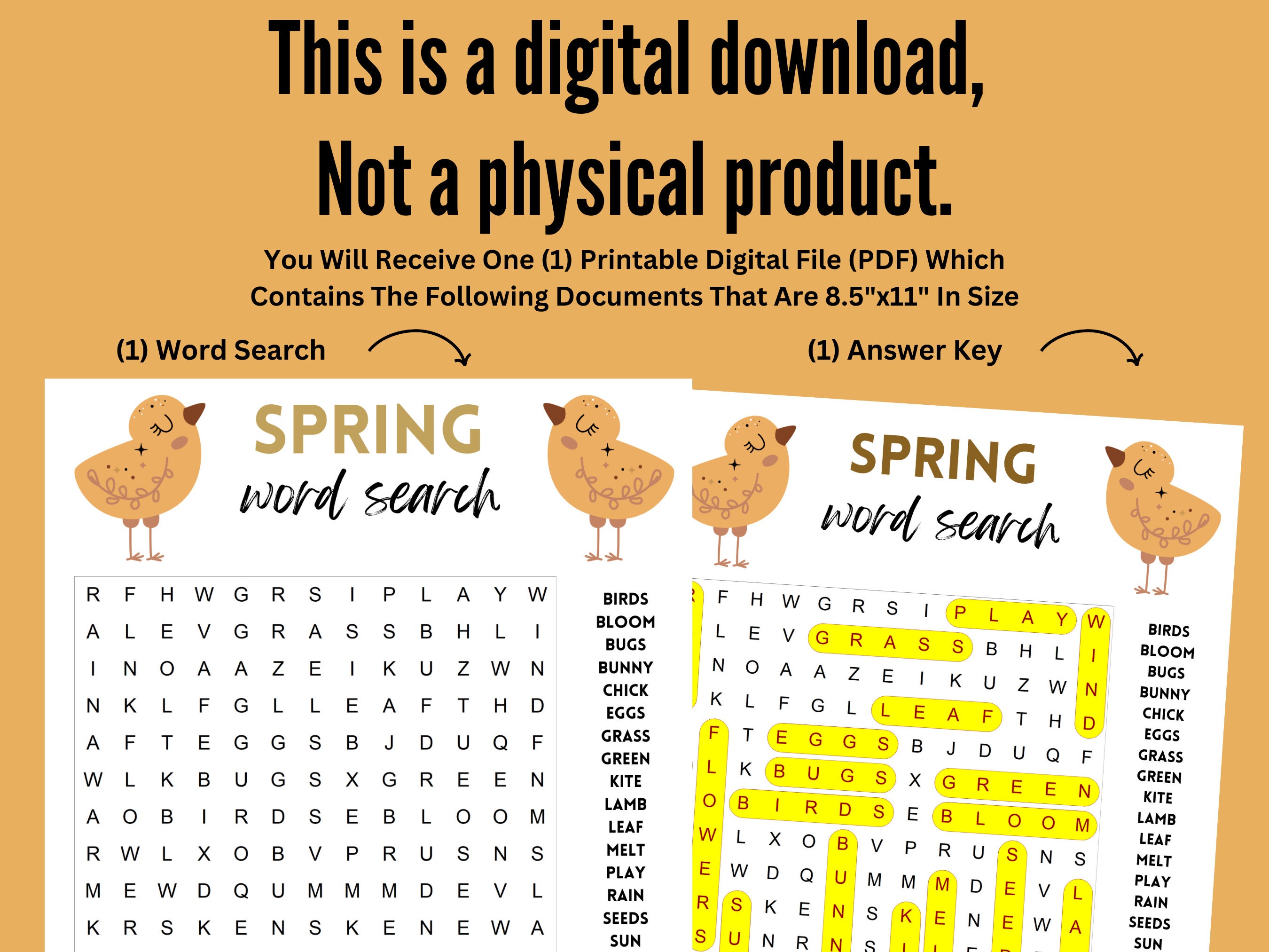 Spring Word Search for Kids - Fun Engaging Printable Puzzle - Seasonal ...