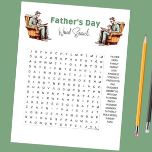 Fun Father's Day Printable Word Search Puzzle - Unique Father's Day ...